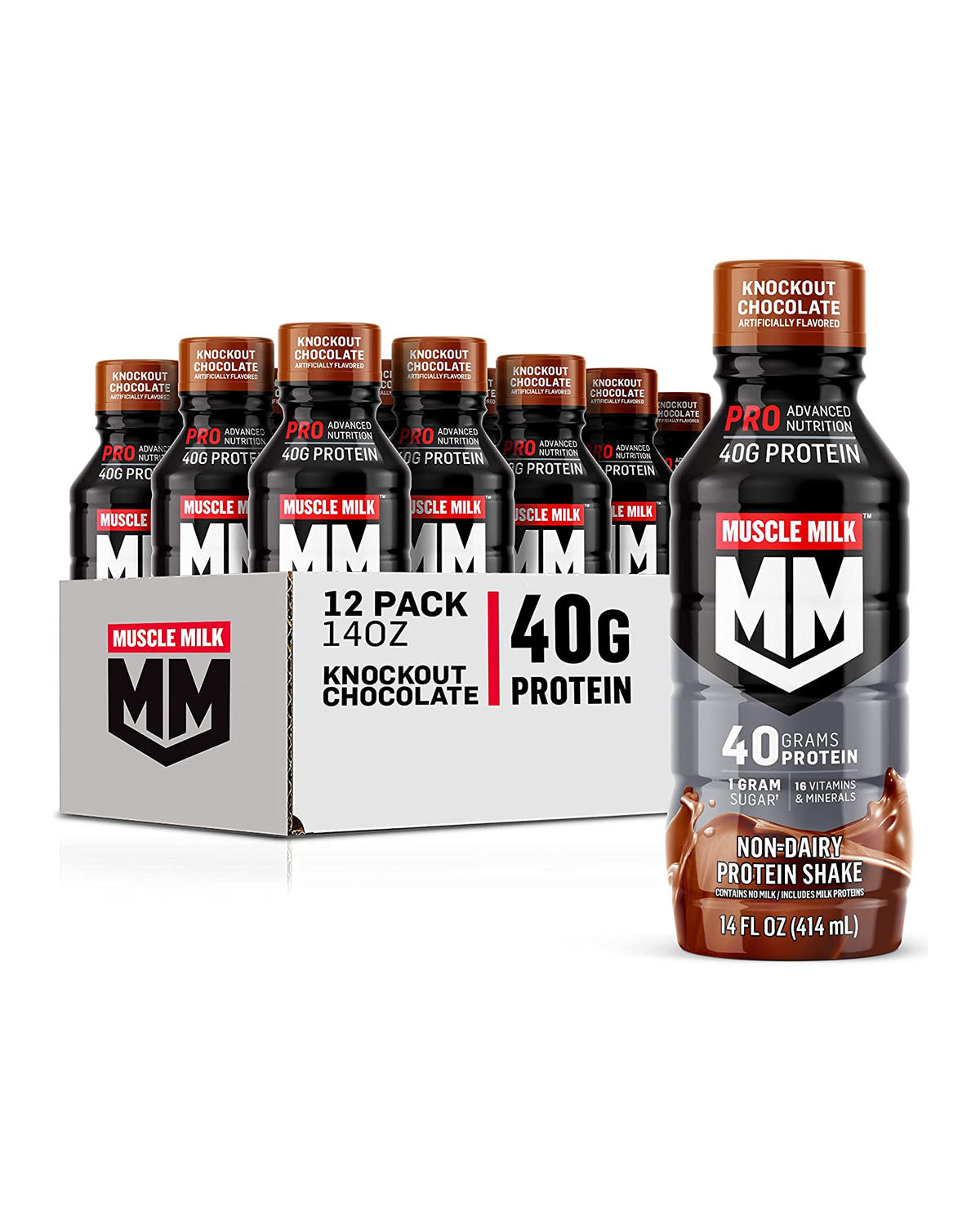 Muscle Milk Pro Advanced Nutrition Protein Shake, Knockout Chocolate ...